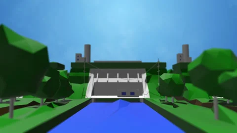 4k video of low poly water treatment pla... | Stock Video | Pond5