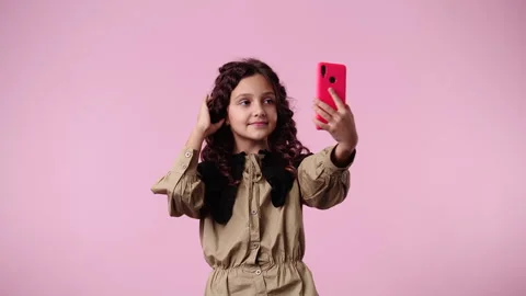 4k video of one girl who making selfie o... | Stock Video | Pond5