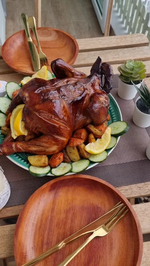 4K video of Roasted Chicken in closed up... | Stock Video | Pond5