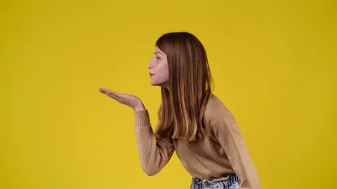 4k video of side view of one girl sendin... | Stock Video | Pond5