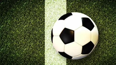 4K video Soccer Ball On Field Stadium gr... | Stock Video | Pond5