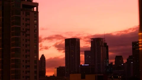 4k video of stunning red sunset with hig... | Stock Video | Pond5