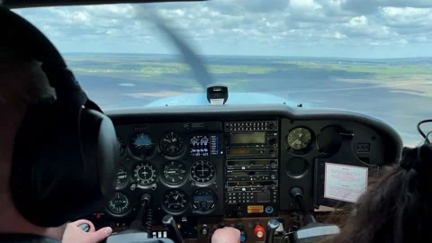 4k View from cockpit of a small propelle... | Stock Video | Pond5