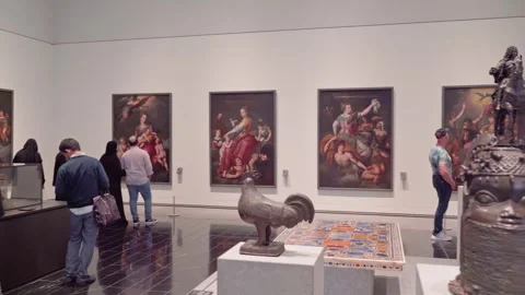 4k, view of the hall with various ancien... | Stock Video | Pond5