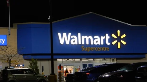 Walmart Store At Night Stock Footage ~ Royalty Free Stock Videos | Pond5