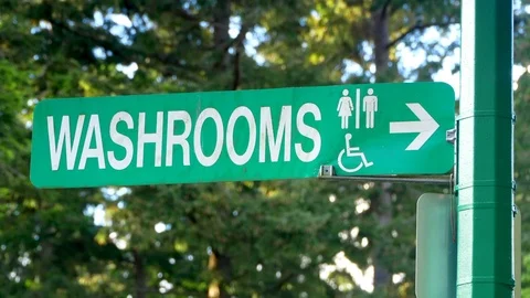 4K Washroom Toilet Sign, Restroom Water ... | Stock Video | Pond5