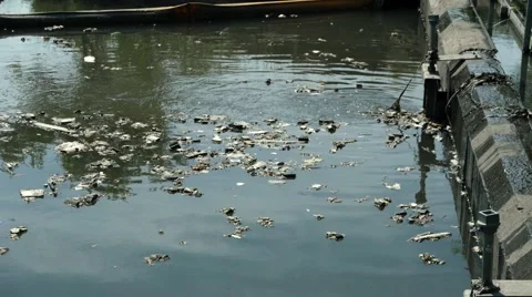 4K Water Pollution on the Surface | Stock Video | Pond5