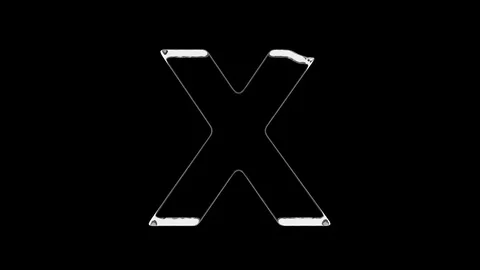 4K water splashes filling X letter isola... | Stock Video | Pond5