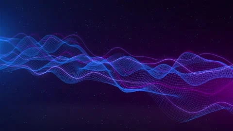 4K Wave line flowing particles abstract ... | Stock Video | Pond5