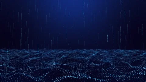 4K Wave particle Wireframe Tunnel dark G... | Stock Video | Pond5