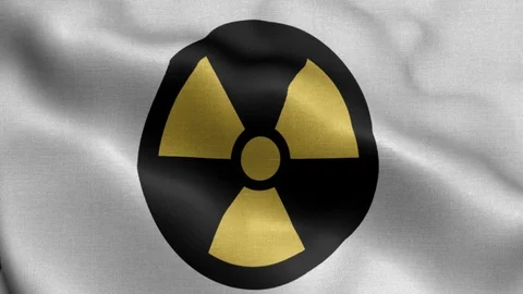 4K waving flag of the nuclear logo in wh... | Stock Video | Pond5
