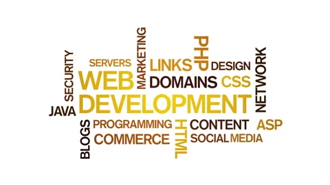 4k Web Development Animated Tag Word Clo... | Stock Video | Pond5