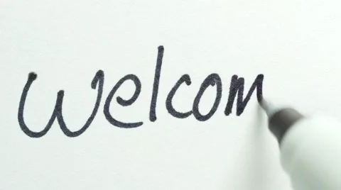 4K Welcome Write On Paper | Stock Video | Pond5