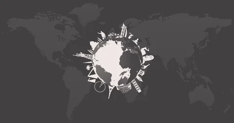 4K World Travel Animation |Loopable | Stock Video | Pond5