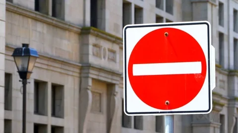 4K Wrong Way Do Not Enter Traffic Sign, ... | Stock Video | Pond5