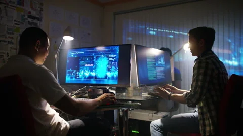 4K Young creative computer design team w... | Stock Video | Pond5