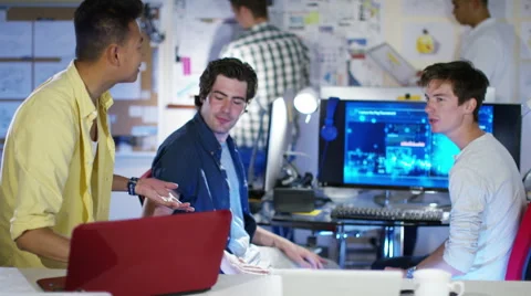 4K Young creative computer design team w... | Stock Video | Pond5