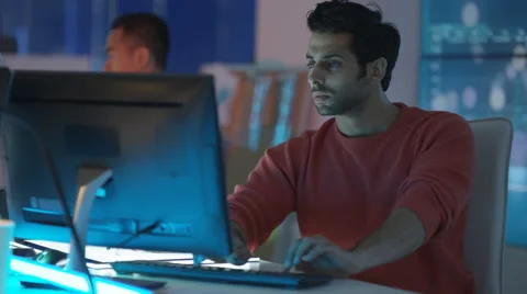 4K Young creative computer game designer... | Stock Video | Pond5