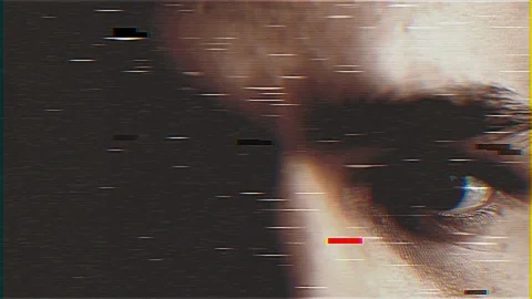 4k - Young man face with VHS Effect | Stock Video | Pond5