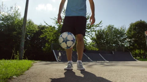 4K Young man practicing his soccer skill... | Stock Video | Pond5