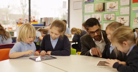 4K Young school children drawing on digi... | Stock Video | Pond5