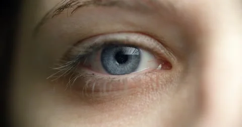 4k young woman surprised eyes closeup ma... | Stock Video | Pond5