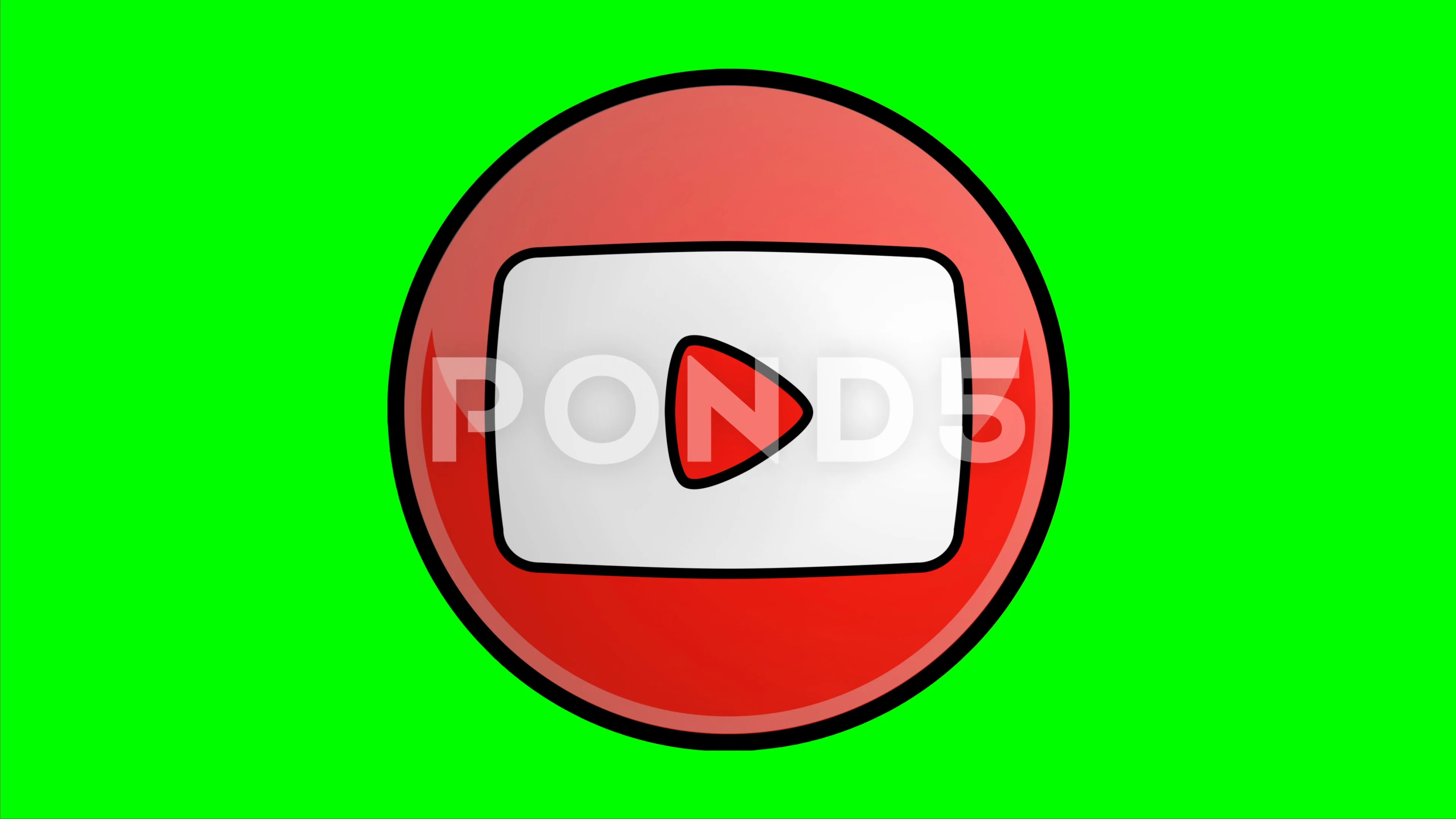Youtube Icon Green Screen Logo Loop Chroma Animation Youtube