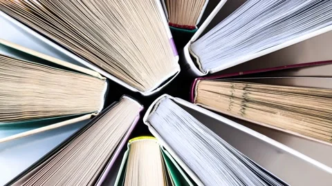 4k zoom in out Stack of old book educati... | Stock Video | Pond5