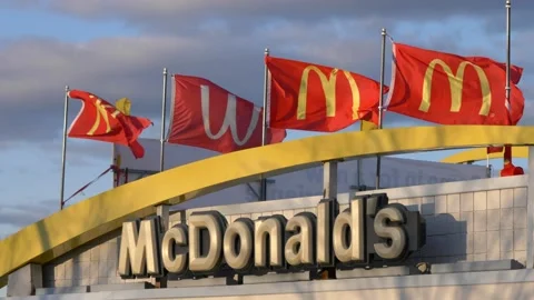 4K60fps, McDonald's restaurant rooftop f... | Stock Video | Pond5