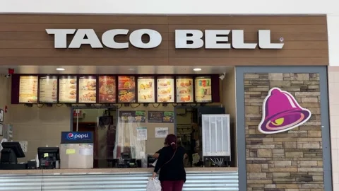 4K60fps Taco Bell fast food menu counter... | Stock Video | Pond5