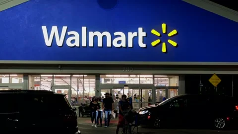 Walmart Store At Night Stock Footage ~ Royalty Free Stock Videos | Pond5