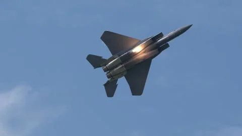 4K:RSAF F-15SG Eagle Fighter flying disp... | Stock Video | Pond5