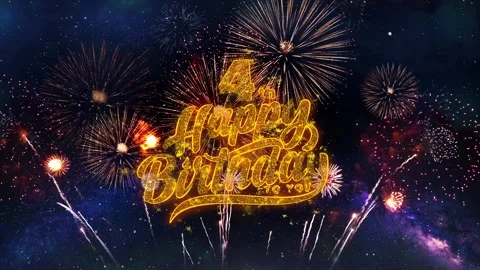 4th Happy Birthday Text Typography Parti... | Stock Video | Pond5