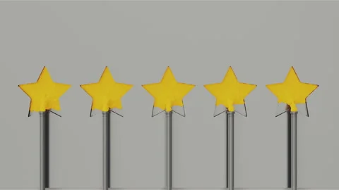 5 Five star rating - cut out shapes fill... | Stock Video | Pond5