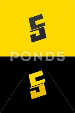 5 font number logo, lightning flash power design. For energy labels ...