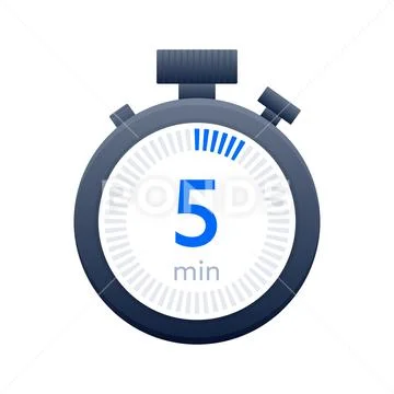 5 min timer and Stopwatch icons. Countdown symbol. Kitchen timer icon ...