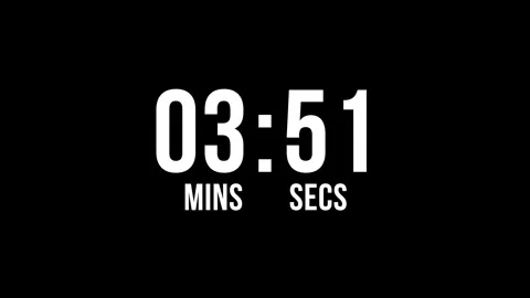 5 Minute Countdown Timer Animation on Bl... | Stock Video | Pond5