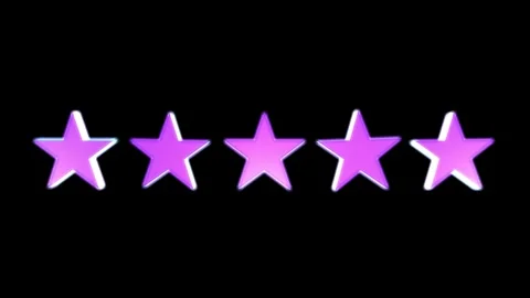 5 purple stars appear on a black screen.... | Stock Video | Pond5
