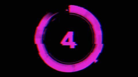 5 second countdown with glitch effect | Stock Video | Pond5
