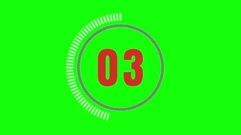 5 Seconds Countdown Timer Green Screen | Stock Video | Pond5