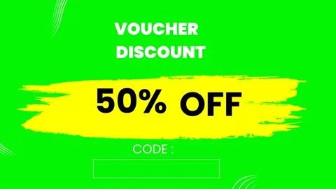 50% discount animated video with green s... | Stock Video | Pond5