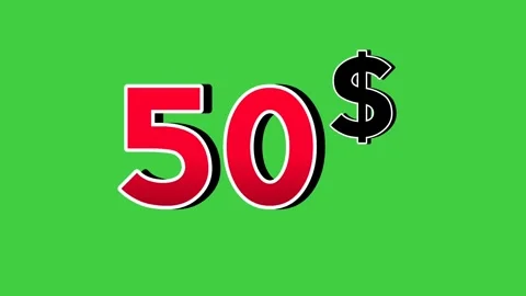 50 dollars price tag animation motion gr... | Stock Video | Pond5