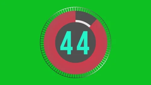 50 second black & red Countdown timer w... | Stock Video | Pond5