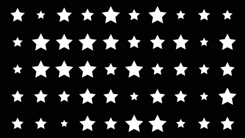 50 white stars on a black background, 4k... | Stock Video | Pond5