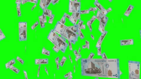 500 SYRIAN POUND notes falling Green scr... | Stock Video | Pond5