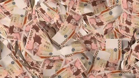 5000 Won money transition. Many banknote... | Stock Video | Pond5