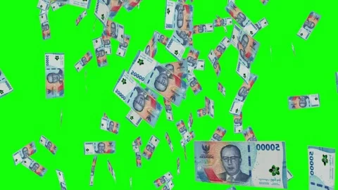50000 INDONESIAN RUPIAH notes falling Gr... | Stock Video | Pond5