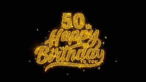 50th Happy Birthday Text Reveal from Gol... | Stock Video | Pond5