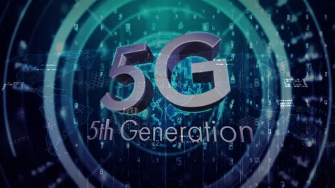 5G 5th Generation text animation over di... | Stock Video | Pond5