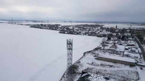 5G mast Cell Tower mobile, cold Winter S... | Stock Video | Pond5